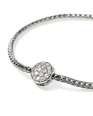 John Hardy Sterling Diamond Pave Disc Chain Bracelet - Silver