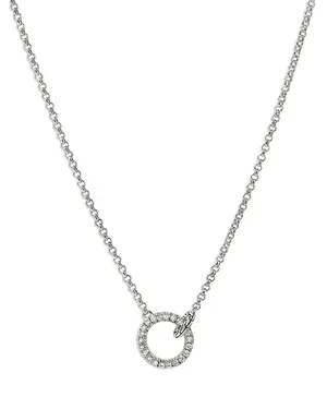 John Hardy Sterling Diamond Circle Pendant Necklace - Silver