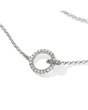 John Hardy Sterling Diamond Circle Pendant Necklace