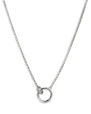 John Hardy Sterling Diamond Circle Pendant Necklace