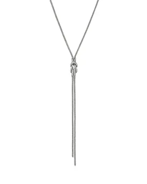 John Hardy Sterling Diamond Lariat Necklace - Silver