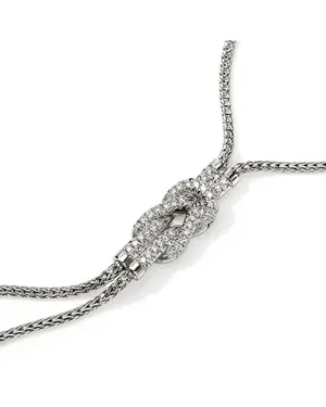 John Hardy Sterling Diamond Lariat Necklace - Silver