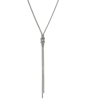 John Hardy Sterling Diamond Lariat Necklace - Silver