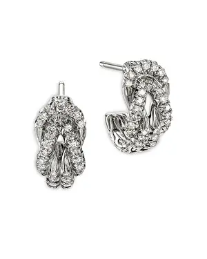 John Hardy Sterling Diamond Pave Love Knot Earrings - Silver