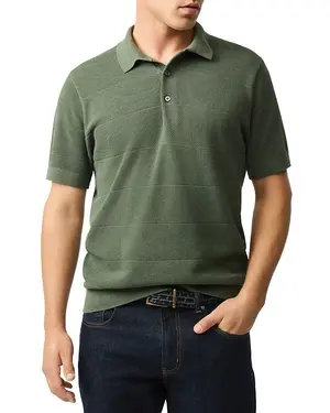 Rodd & Gunn Masons Regular Fit Flat Knit Polo Shirt - Forest