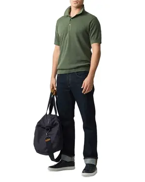 Rodd & Gunn Masons Regular Fit Flat Knit Polo Shirt - Forest