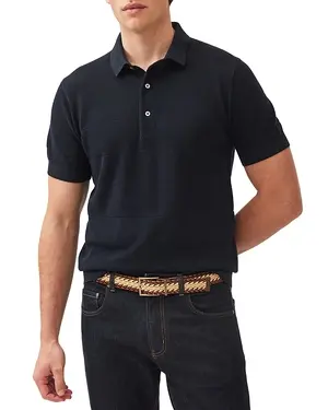 Rodd & Gunn Masons Regular Fit Flat Knit Polo Shirt - Midnight