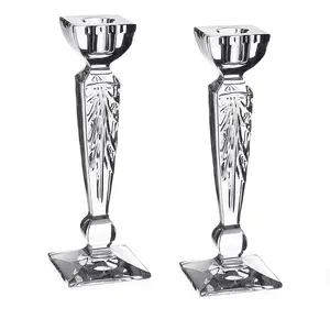 WILLIAM YEOWARD CRYSTAL Iris Candlestick Pair - No Color
