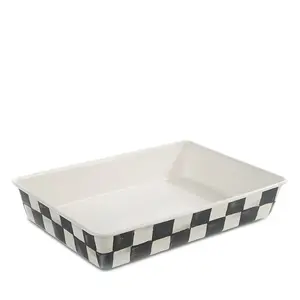 MACKENZIE-CHILDS Courtly Check Enamel Baking Pan, 9 X 13 - Black/white