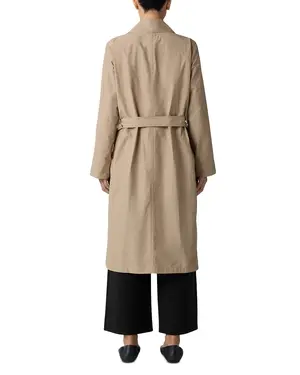 Eileen Fisher Light Cotton Nylon Trench Coat In Biscuit - 55% Off
