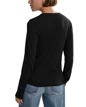 Jenni Kayne Long Sleeve Slim Tee - Black