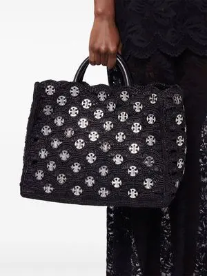 Rabanne Woven Tote Bag - Black