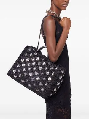 Rabanne Woven Tote Bag - Black