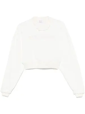 Alexander McQueen Cropped Sweatshirt - White