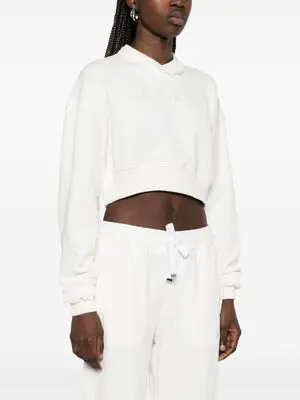 Alexander McQueen Cropped Sweatshirt - White