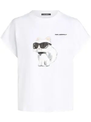 Karl Lagerfeld Ikon Choupette Oversized T-shirt - White