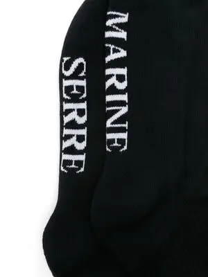 MARINE SERRE Moon Logo Ribbed Knit Socks - Black