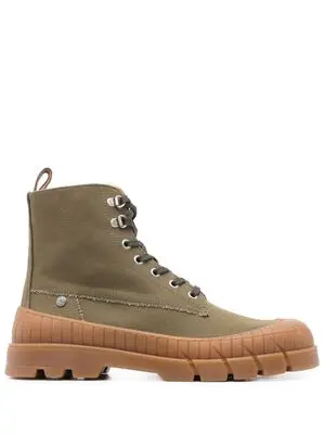 Kenzo Canvas Lace-up Boots - Green