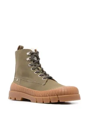 Kenzo Canvas Lace-up Boots - Green