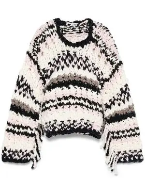 GANNI Hand-knit Sweater - White