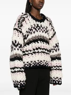 GANNI Hand-knit Sweater - White