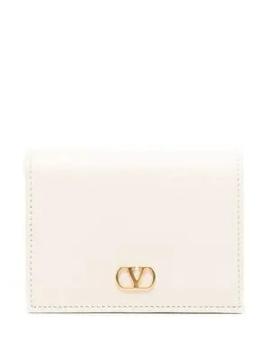 Valentino Garavani Compact Vlogo Leather Wallet - White