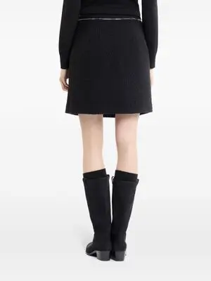 FAY Bouclé A-line Mini Skirt - Black