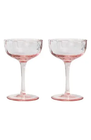 JULISKA Puro Set Of 2 Cocktail Coupes - Blush