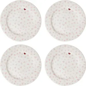 JULISKA Love You More Set Of 4 Dessert/salad Plates - Pink