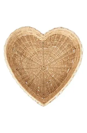 JULISKA Provence Rattan Heart Tray - Whitewash
