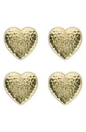JULISKA Berry & Thread Set Of 4 Heart Napkin Rings - Gold