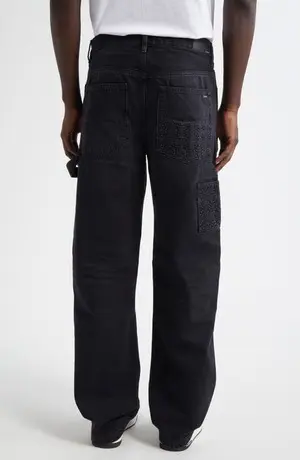 Amiri Debossed Ma Quad Carpenter Jeans - Vintage Black