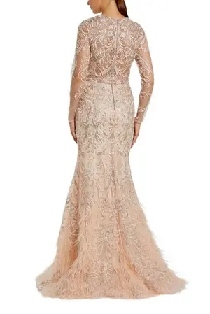 Mac Duggal Embroidered Illusion Trumpet Gown