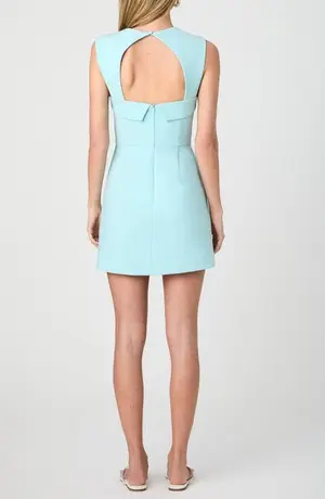 French Connection Whisper Square Neck Mini Dress - Pastel Turquoise