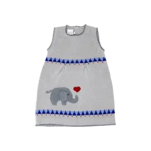 MELANGE COLLECTION Elephant Applique Dress