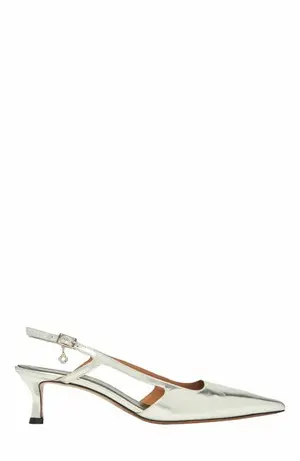 Maje Strappy Leather High Heel Pumps - Silver