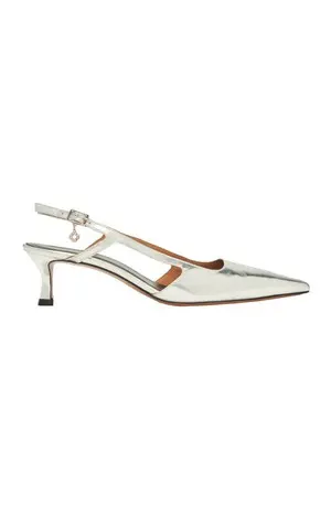 Maje Strappy Leather High Heel Pumps - Silver