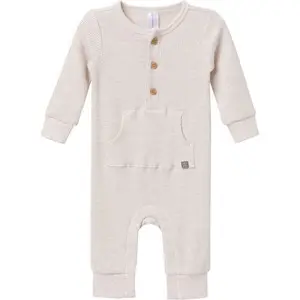 MODERN MOMENTS™ BY GERBER Waffle Knit Romper With Pocket - Oatmeal