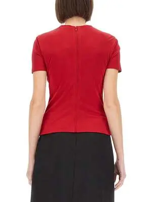 Versace Viscose Top With Safety Pin Detail - Red