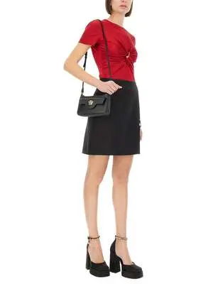 Versace Viscose Top With Safety Pin Detail - Red