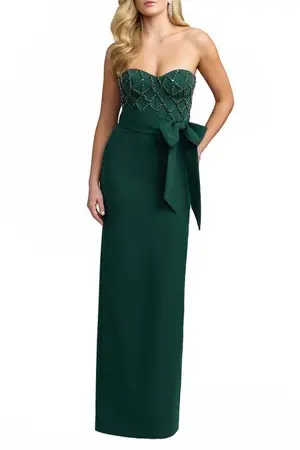 Mac Duggal Embellished Gown - Emerald