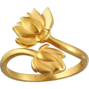 SATYA JEWELRY Open To Possibilities Double Lotus Ring - Gold