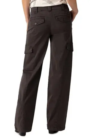 Sanctuary Rebel Straight Leg Twill Cargo Pants - Obsidian