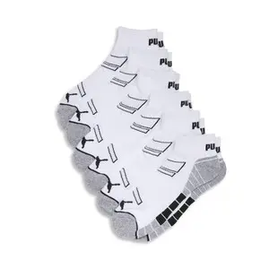 PUMA Half-terry Quarter-length Crew Socks 6 Pairs - White,black