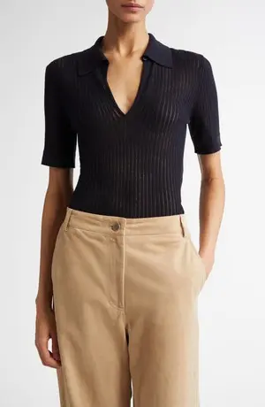 Max Mara Egrege Silk & Wool Rib Sweater