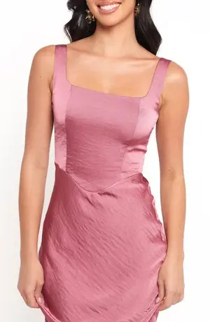 PETAL & PUP Emile Hammered Satin Maxi Dress