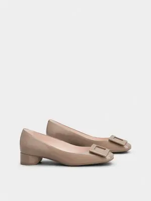 ROGER VIVIER Ballerinas In Patent Leather - Grey