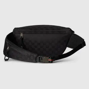 Gucci Nexus Large Belt Bag - Black Gg Nylon