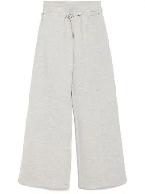 TOUT A COUP Belted Wide-leg Sweatpants - Grey