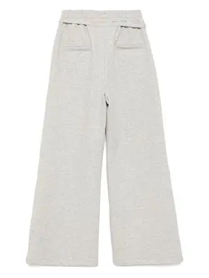 TOUT A COUP Belted Wide-leg Sweatpants - Grey